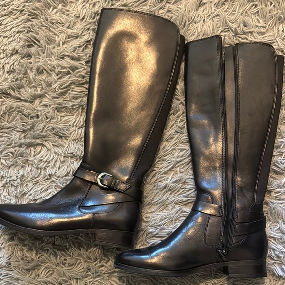 Clarks | Shoes | Clarks Black Over The Knee Boots With Classic ...